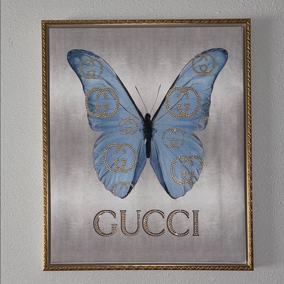 Gucci | Wall Decor | Gucci Blue Butterfly Wall Art | Poshmark